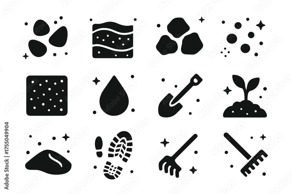 Soil Composition Icons. Soil Composition. Solid icons set of Soil ...