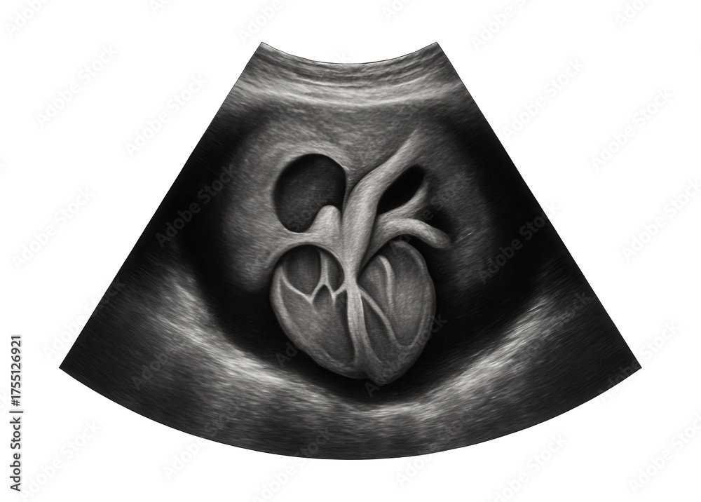 Fetal heart ultrasound showing atrioventricular canal and forming ...