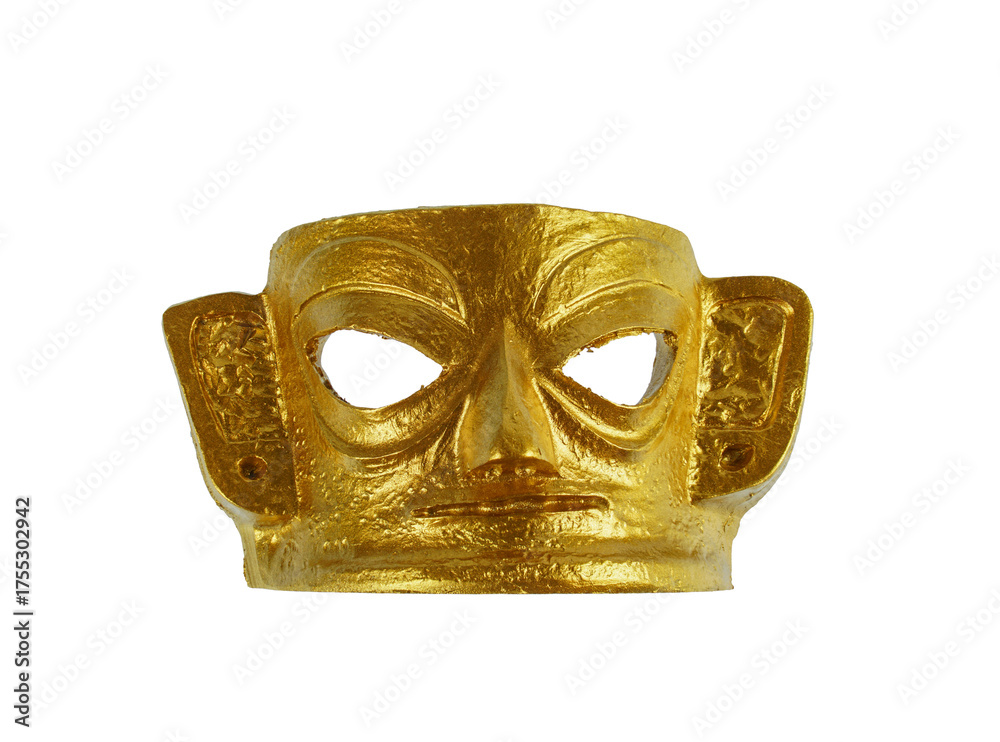 gold mask model of jinsha ruins 3000 years ago in Chengdu China Stock ...