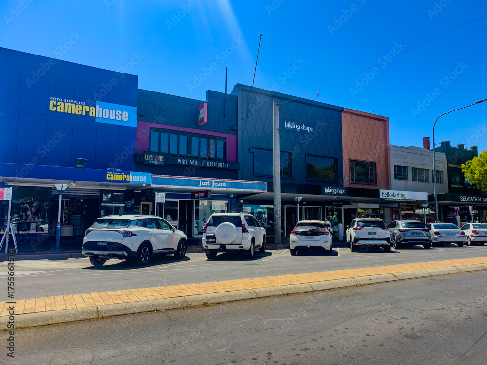 Stock-Foto „15 October 2025 Shopping street historical Buildings on ...
