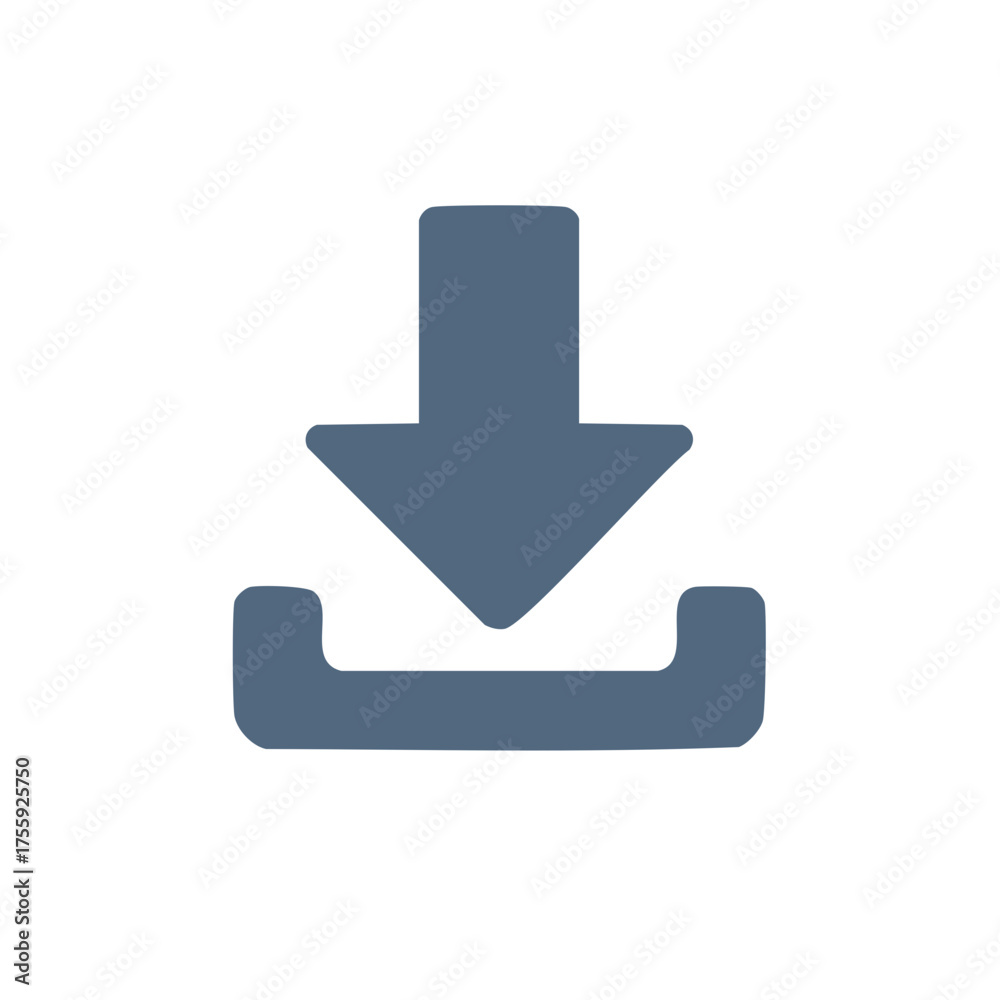 Download Icon Symbolic Direction Indicator Arrow Pointing Down Receive ...