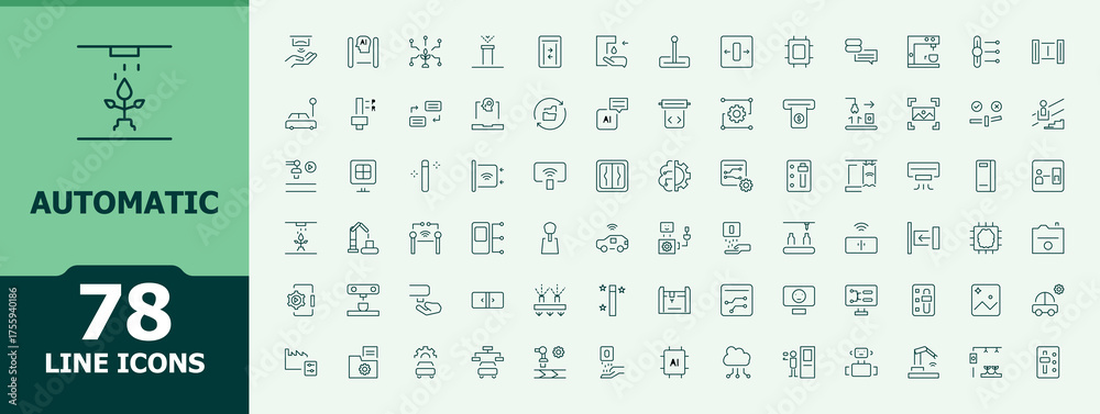 Automatic icon set. Trendy minimal icons. Editable vector art and ...
