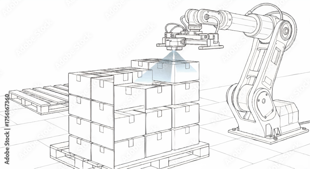 Image vectorielle Stock Detailed line art vector of a laser guided ...