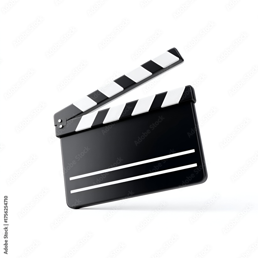 Classic film clapperboard ready for action, symbolizing the start of a ...
