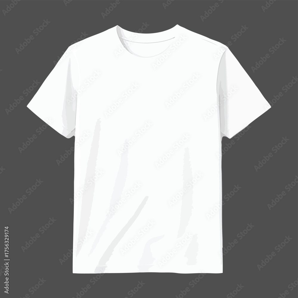 Blank White T-shirt Mockup Template Front View Outline Vector ...
