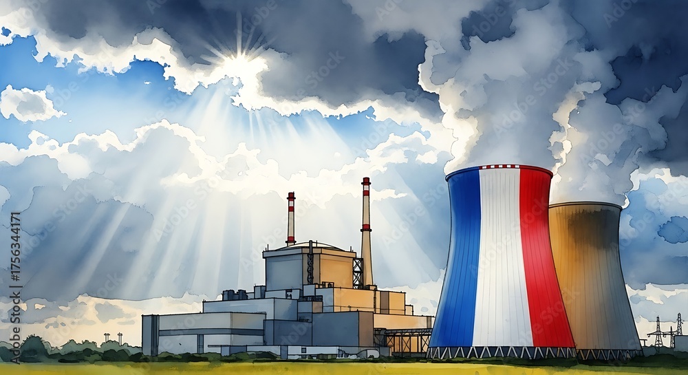 ภาพประกอบ Stock France energy independence with modern nuclear power ...