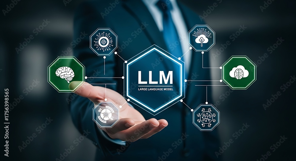 Futuristic concept of artificial intelligence and large language models ...