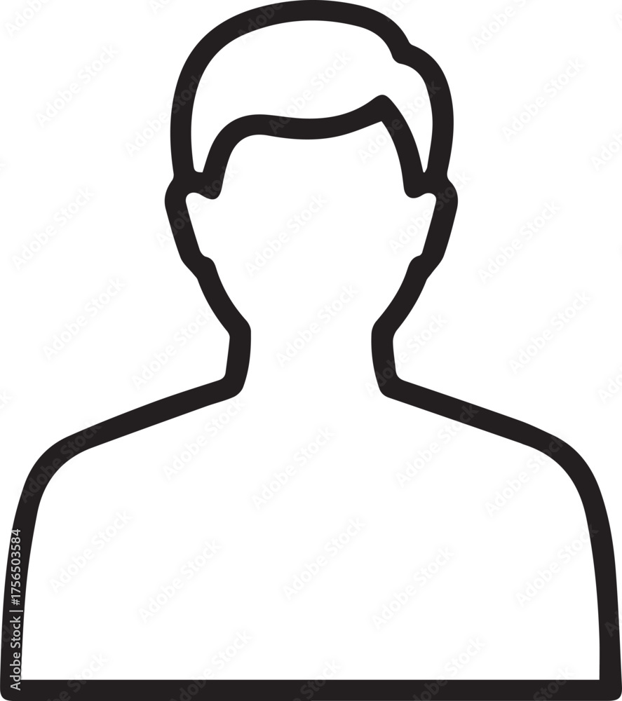 Simple outline icon representing a person, conveying human presence and ...