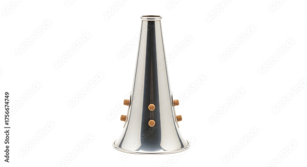 Silver megaphone isolated on transparent background, a portable ...