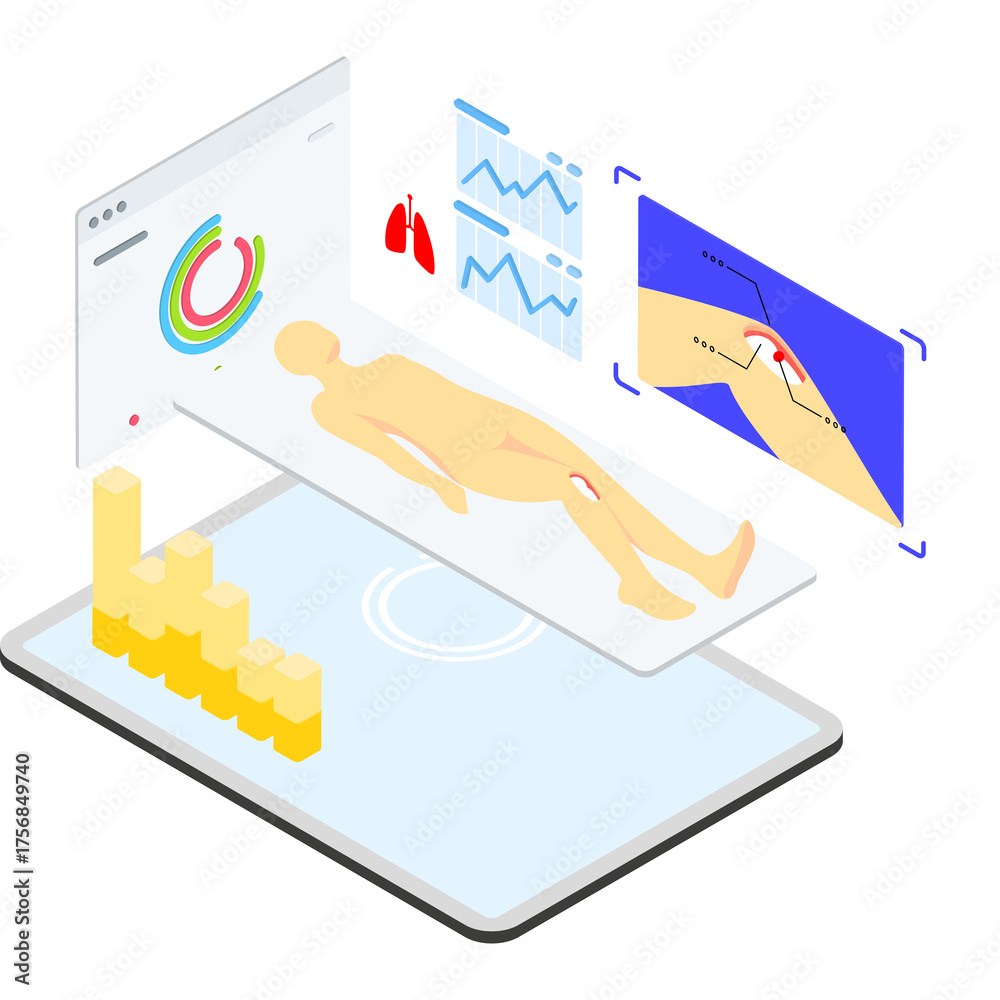 Stock-Illustration „Digital Health Monitoring Patient Data Futuristic ...