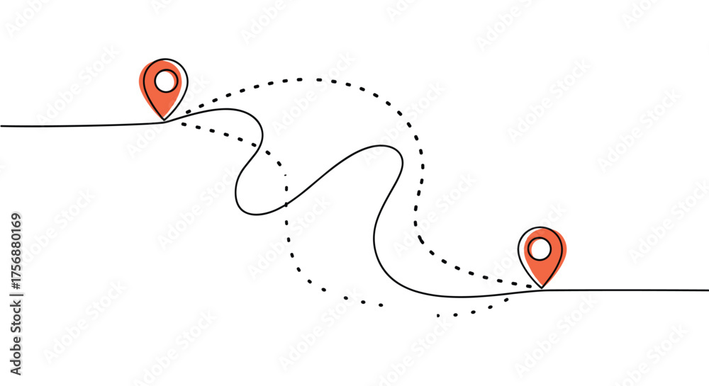 Visualizing the journey between two distinct locations with an ...