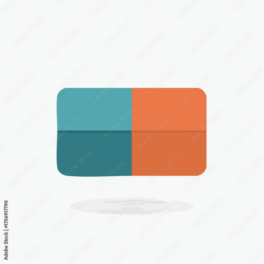 Simple geometric shape featuring vibrant colors and a subtle shadow ...