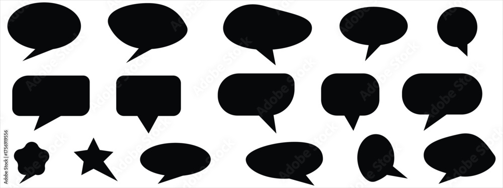 Big set of speech bubbles, colorful speech balloon communication ...