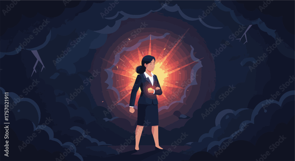 Resilience and determination personified a powerful woman confronting a ...