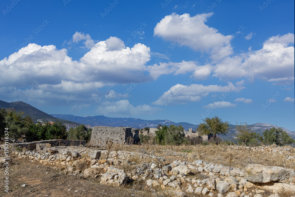 Türkiye - Muğla - Milas , Beçin Castle, medieval city. (Its name is ...
