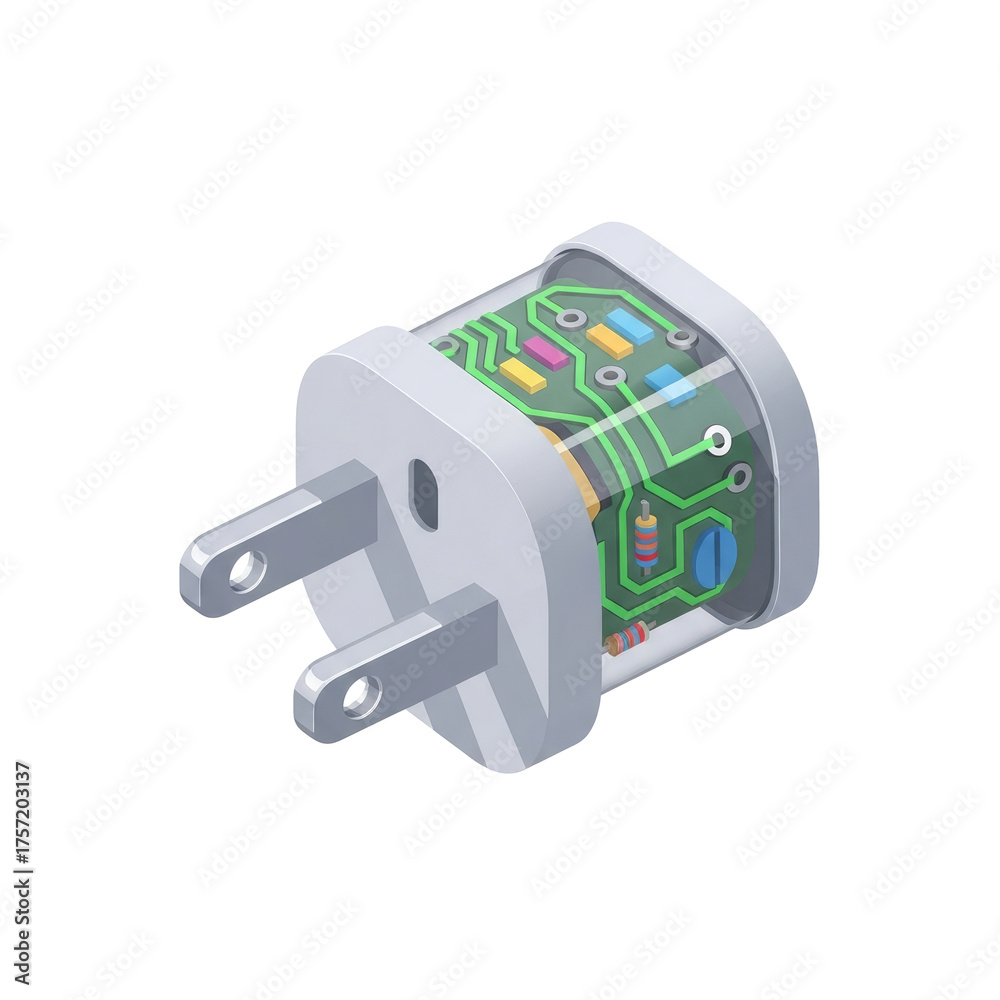 Electrical Plug with Visible Circuit Board Inside icon 2025-2026 ...