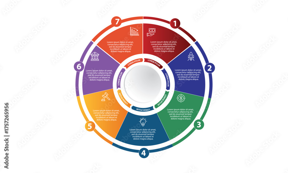 Collection of vector circle chart infographic templates for ...
