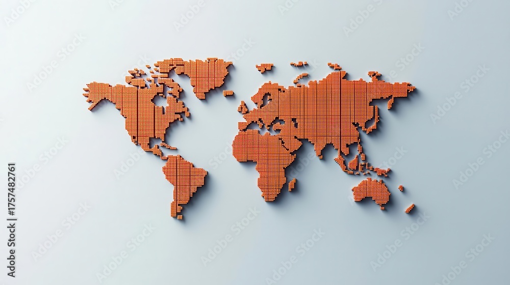 Ilustración de Stock Simplified infographic map showing global ripple ...