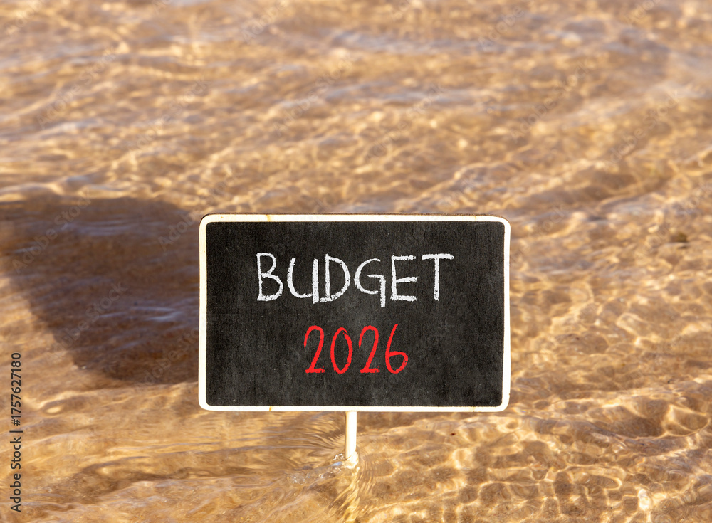 Budget 2026 symbol. Concept words Budget 2026 on beautiful black ...