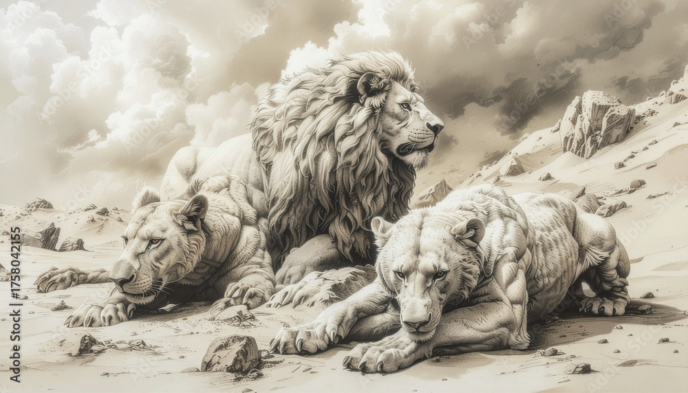 Image on the book of Daniel, biblical illustration prophecy showing the ...