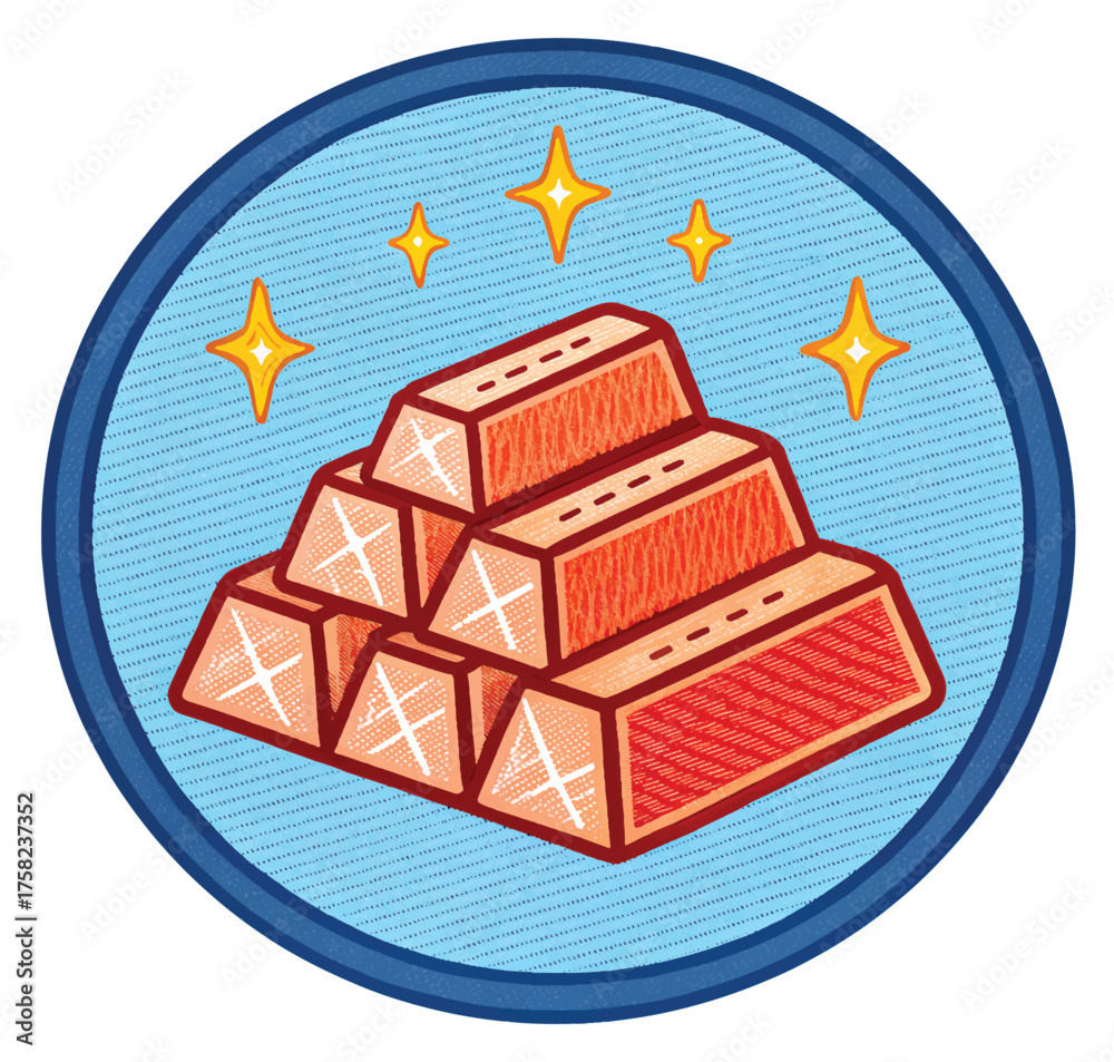 Cartoon gold bars gleaming with value, stacked high and ready for ...