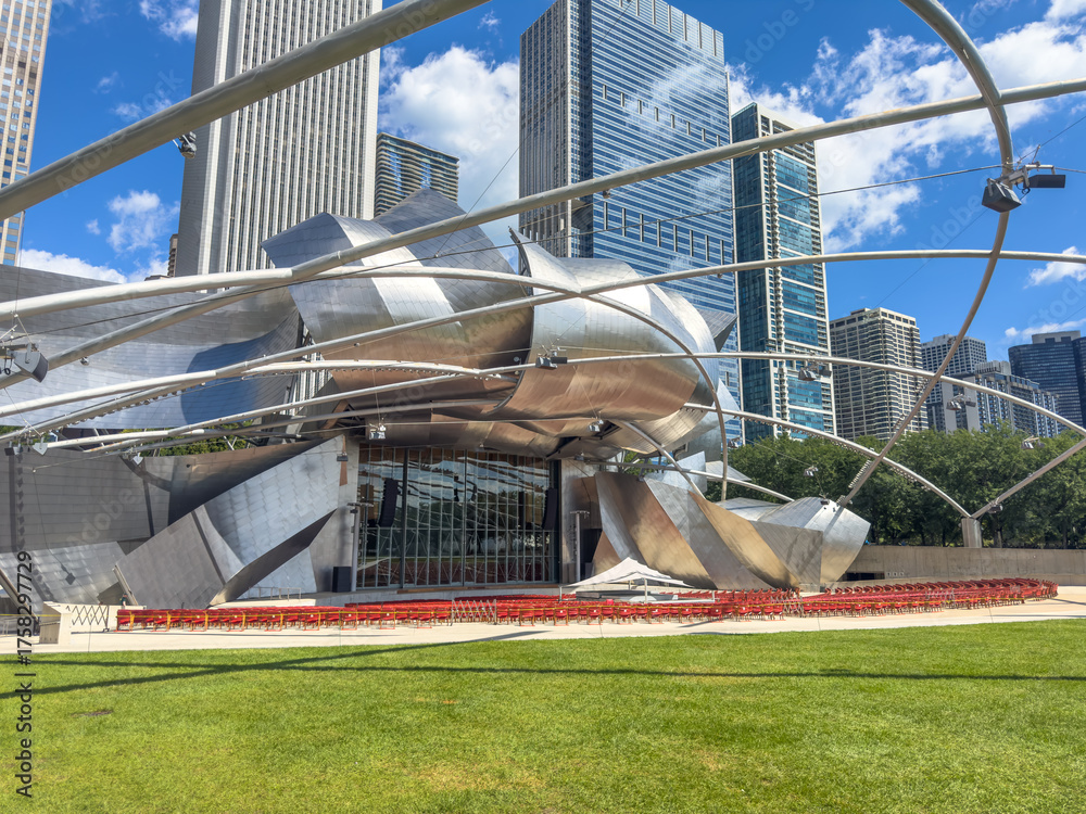 Chicago, Illinois, USA. Oct 16, 2025. A modern outdoor concert venue ...