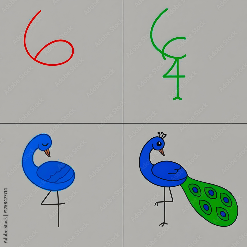 Stock-Illustration „Stepbystep guide showcases how to draw a cartoon ...