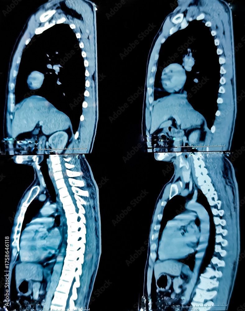 Photo Stock CT Scan of Chest. Pleural based mass lesion. TB empyema ...