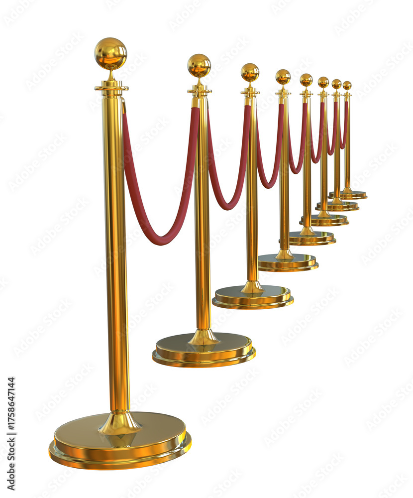 Luxurious Gold Stanchions or velvet rope stanchion. Golden stanchion ...