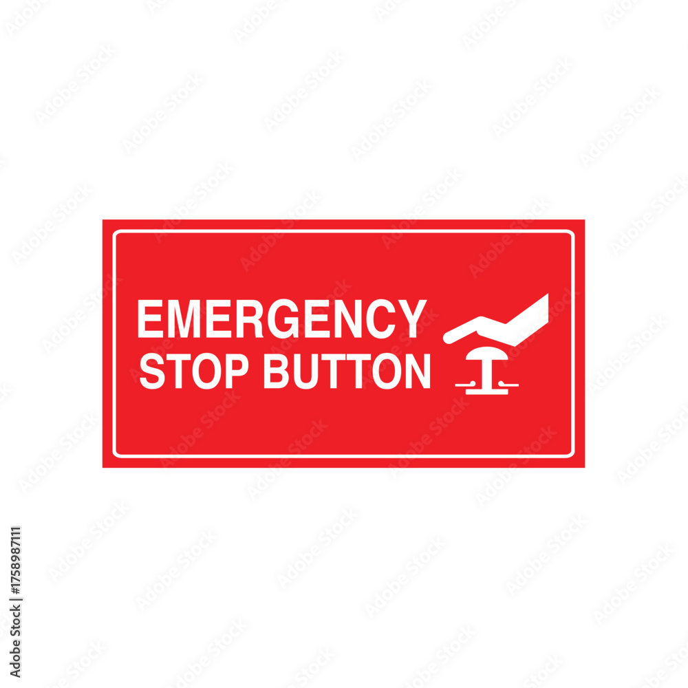 Red Emergency Shut Off Sign: Mandatory Safety Banner for Quick Power ...