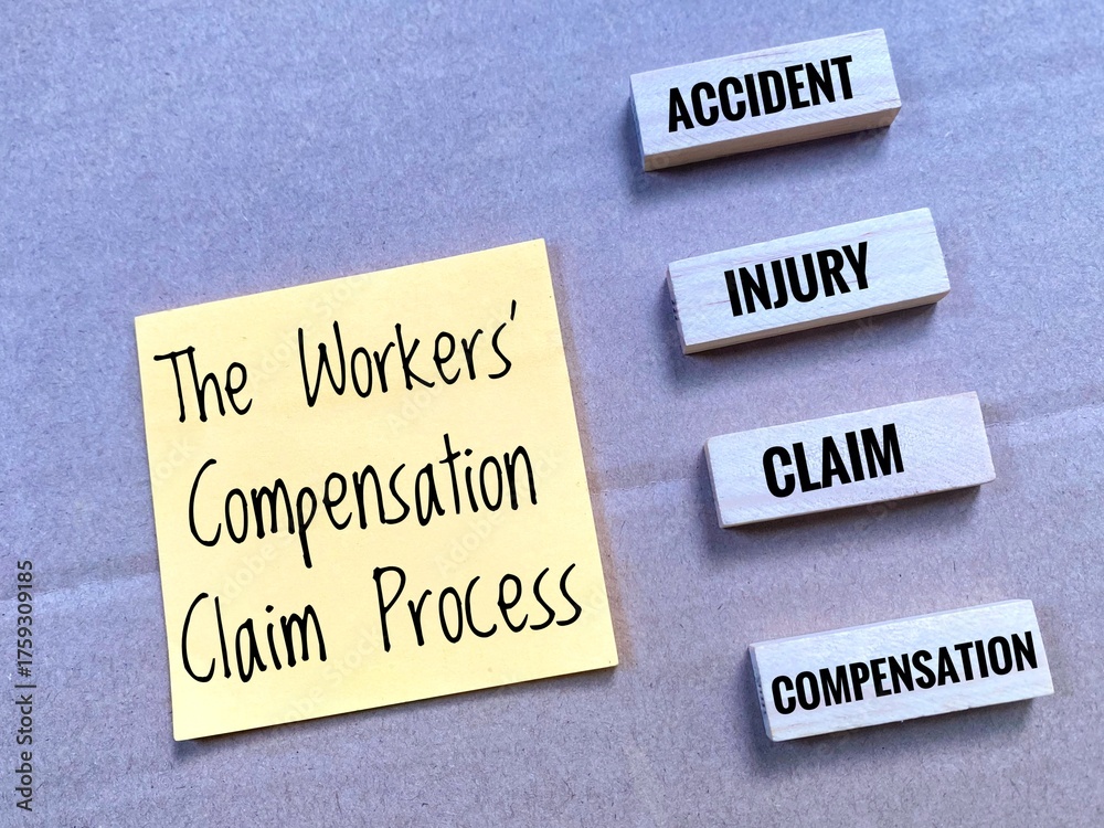 The Workers' Compensation Claim Process message on sticky notes and ...