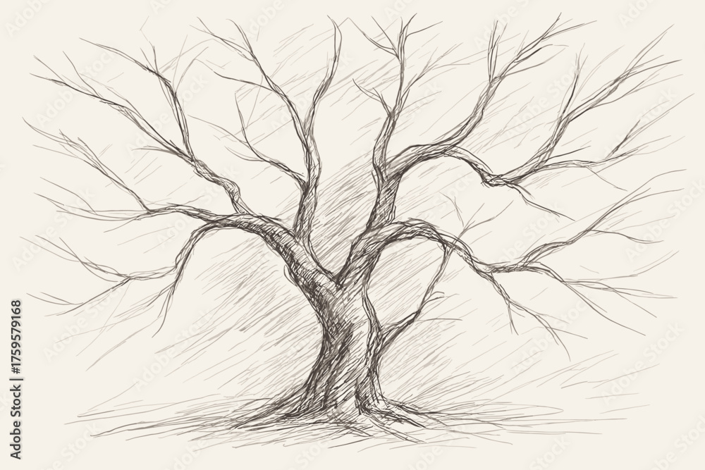Mastery swift branch illustration areas loose shadowed hatching pencil ...