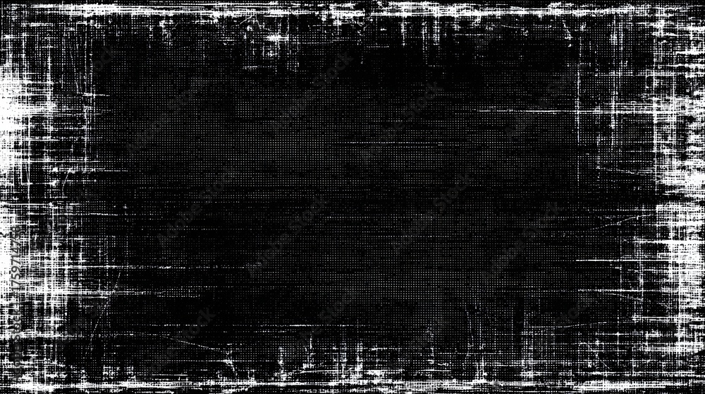 Vintage black and white static screen background with realistic film ...