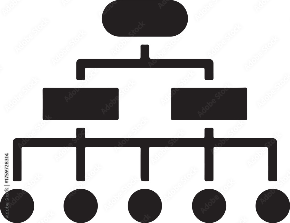 Vektor Organizational structure chart template showing hierarchy ...