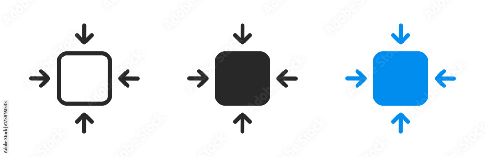 Vector de Stock Compact icon representing resizing, adjustment, and ...