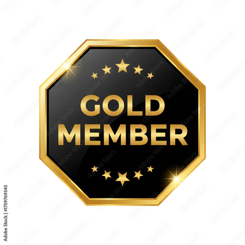 Premium gold member badge icon, vector illustration for exclusive ...