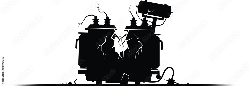 Damaged electrical transformers, industrial explosion, broken wires ...