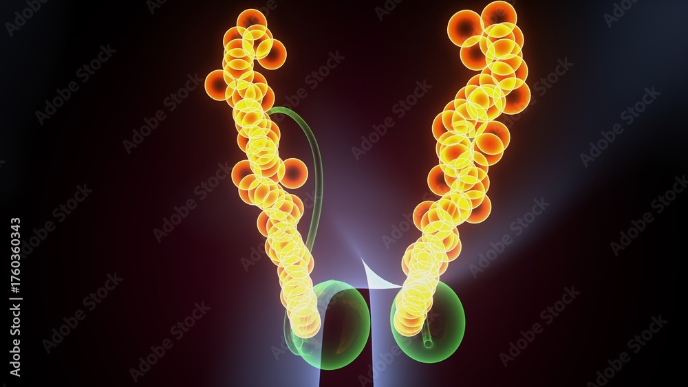 Human testicles gland anatomy. 3d illustrations Stock Illustration ...
