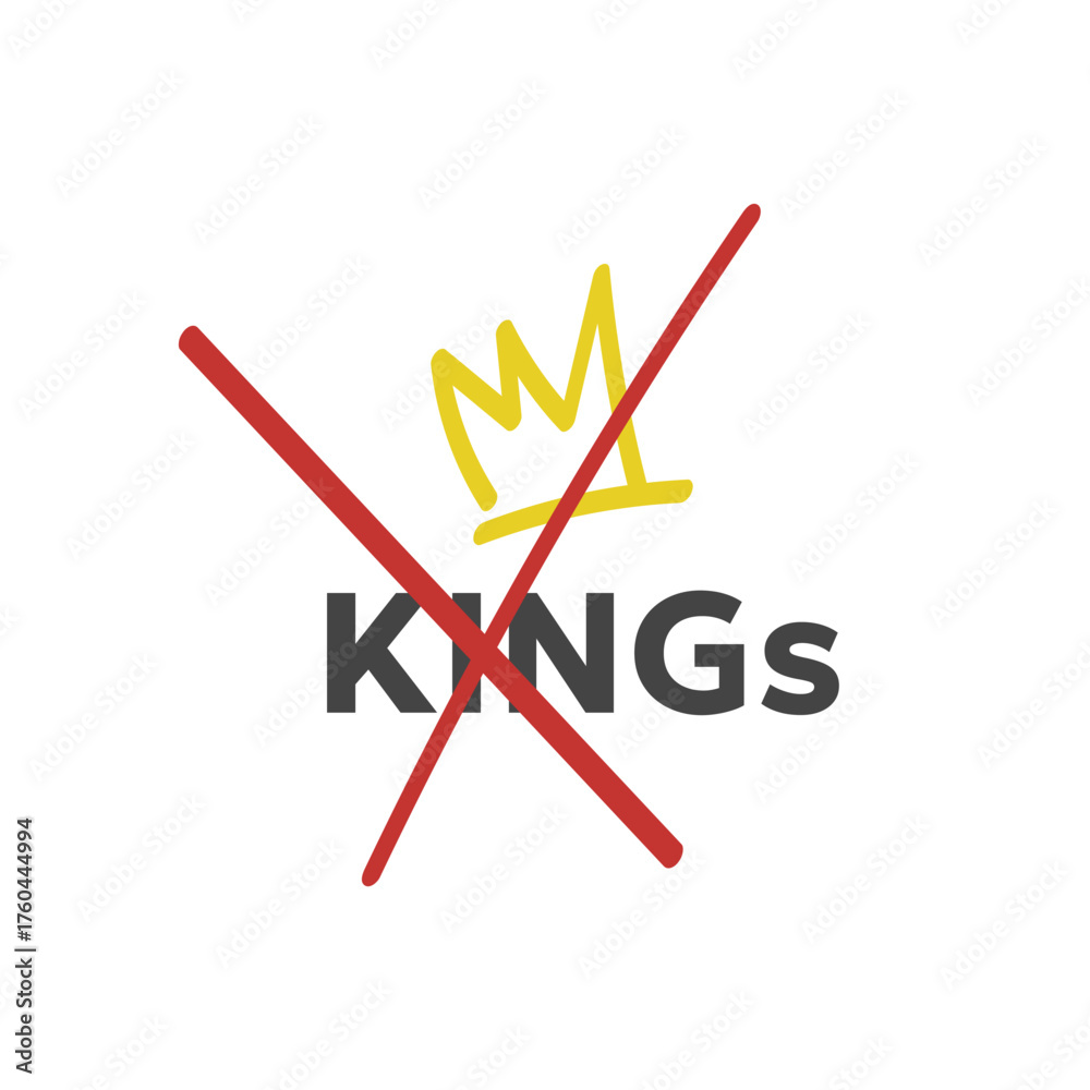 Stock-Vektorgrafik „No Kings Protest Symbol. Vector illustration ...
