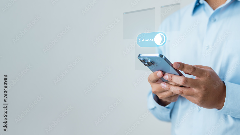 dark, mode, theme, appearance, ui, display, night, A person adjusting ...