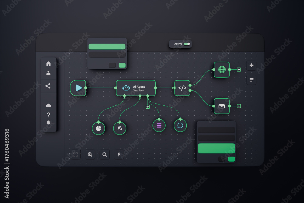 AI workflow automation artificial intelligence software interface nodes ...