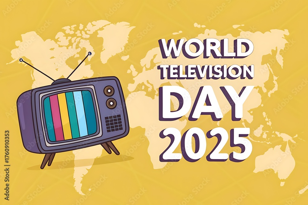 World Television Day 2025 Celebration: Retro TV On Global Map Theme ...