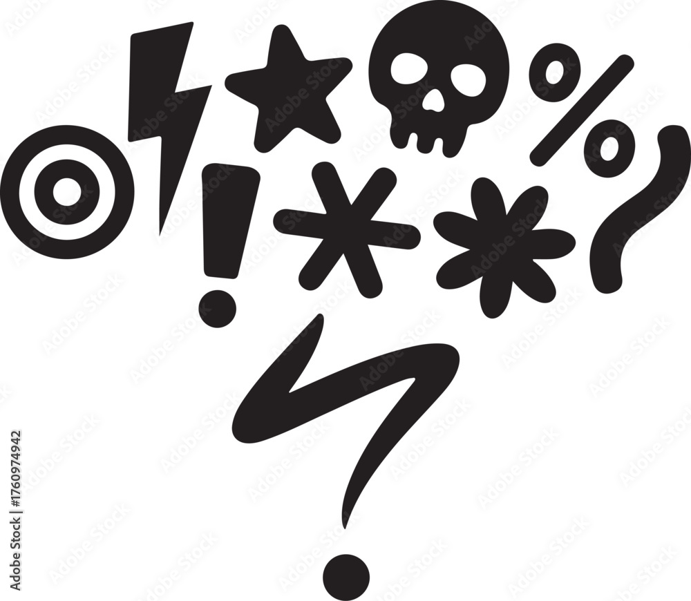 Censorship Symbols Comic Speech Swearing Symbols Anger Frustration ...