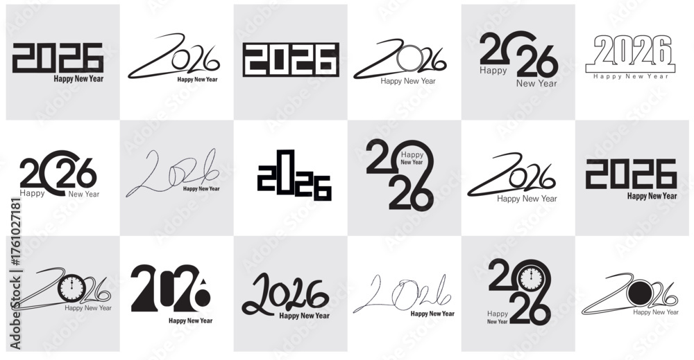 Stock-Vektorgrafik „2026 new year logo, 2026 vector logo, calendar year ...