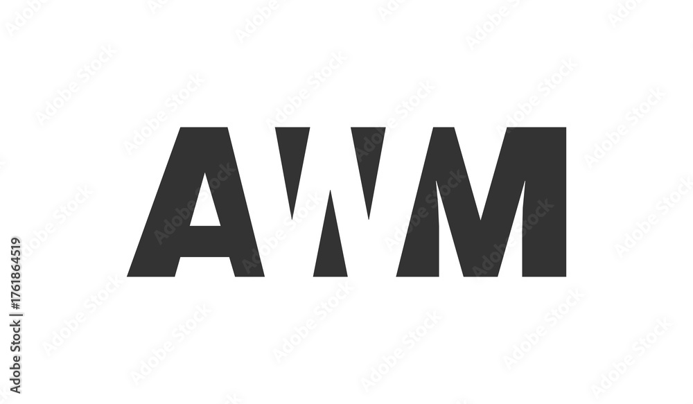 AWM logo design. Initial letter A W M bold font style for tech startups ...