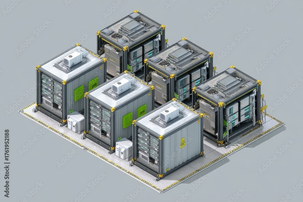 Modular Data Center Isometric View: Secure Computing, Server ...