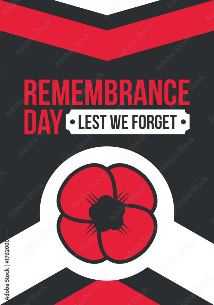 Remembrance Day. Lest we Forget. Remembrance poppy. Poppy day. Memorial ...