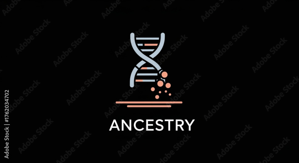 Ancestry dna helix, representing genetic heritage, lineage, and ...
