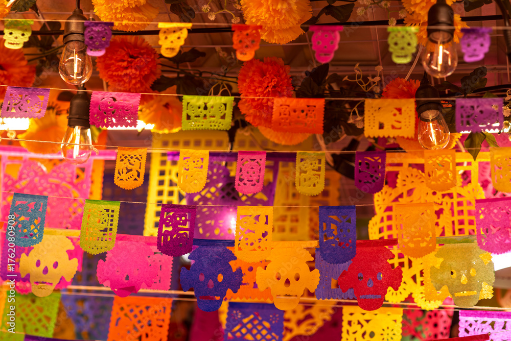 Stock-Foto „papel picado, papel picado de plástico, decoración mexicana ...