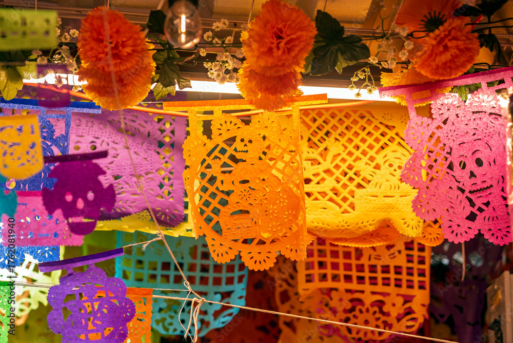 Stockfotot papel picado, papel picado de plástico, decoración mexicana ...